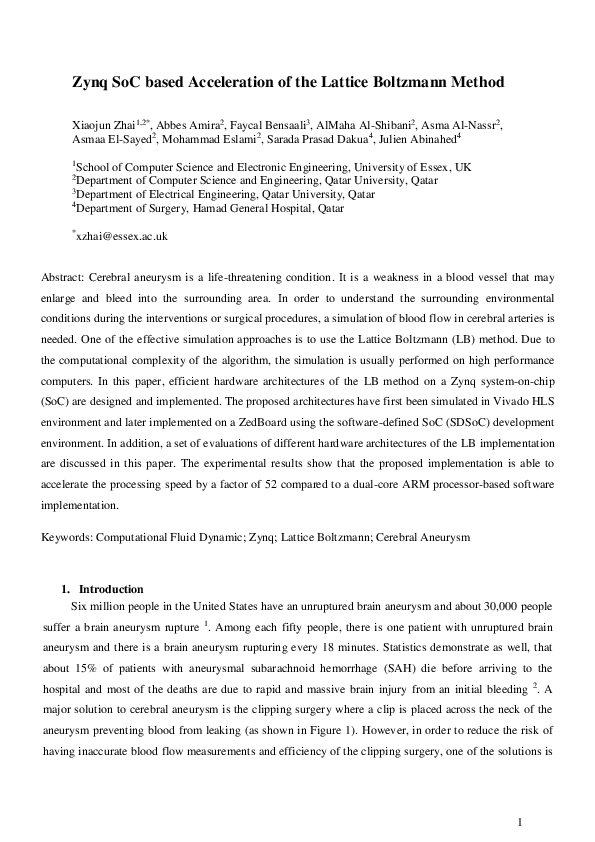 (PDF) Zynq SoC based acceleration of the lattice Boltzmann method