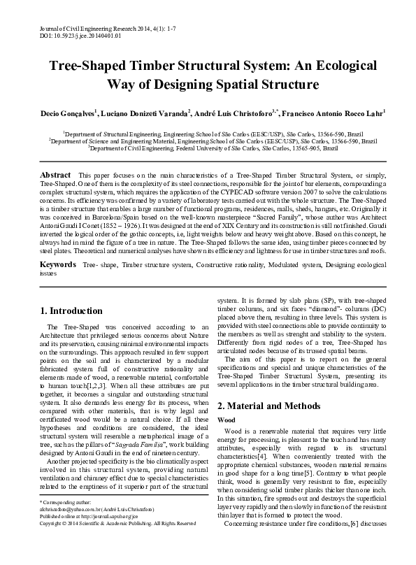 (PDF) Tree-Shaped Timber Structural System: An Ecological Way of ...