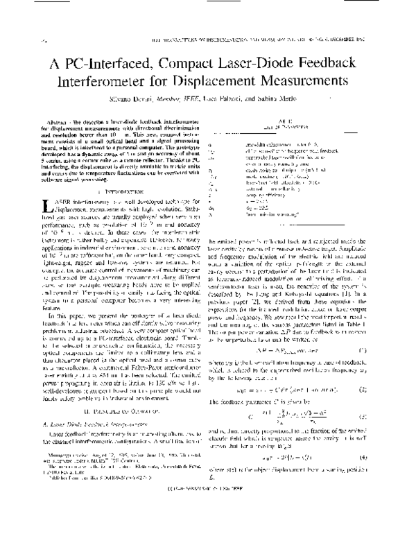 (PDF) A PC-interfaced, compact laser-diode feedback interferometer for ...