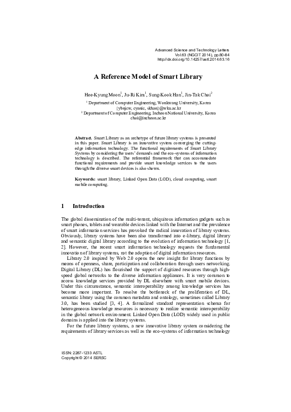 (PDF) A Reference Model of Smart Library