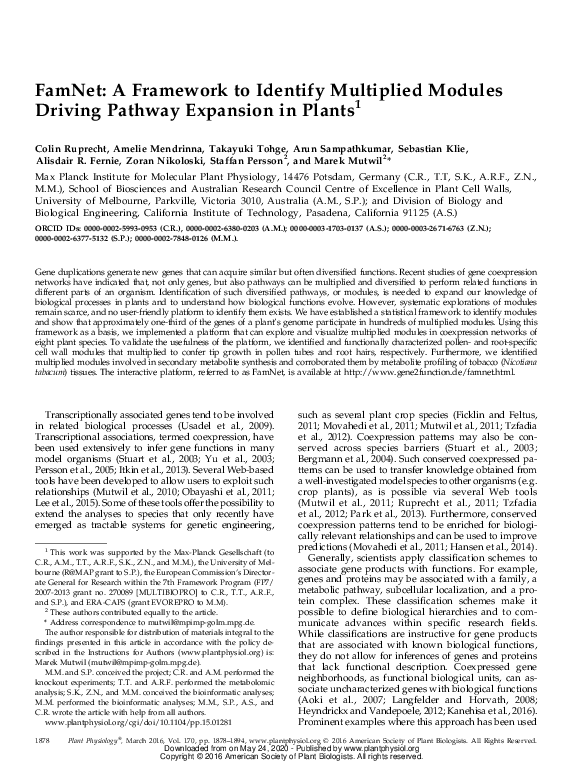 (PDF) FamNet: A framework to identify multiplied modules driving ...