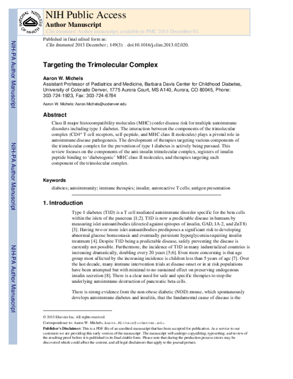 (PDF) Targeting the trimolecular complex