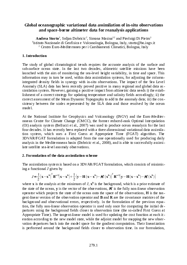 (PDF) Global oceanographic variational data assimilation of in-situ observations and space-borne ...