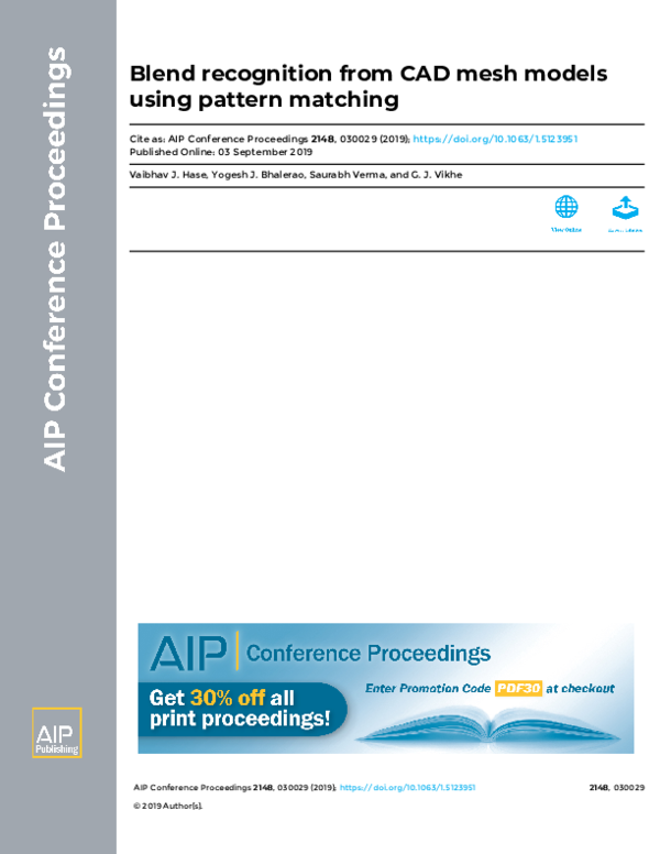 (PDF) Blend recognition from CAD mesh models using pattern matching | Vaibhav Hase - Academia.edu