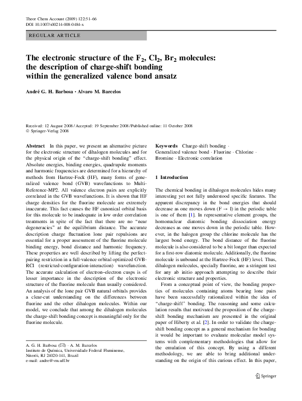 (PDF) The electronic structure of the F2, Cl2, Br2 molecules: the ...