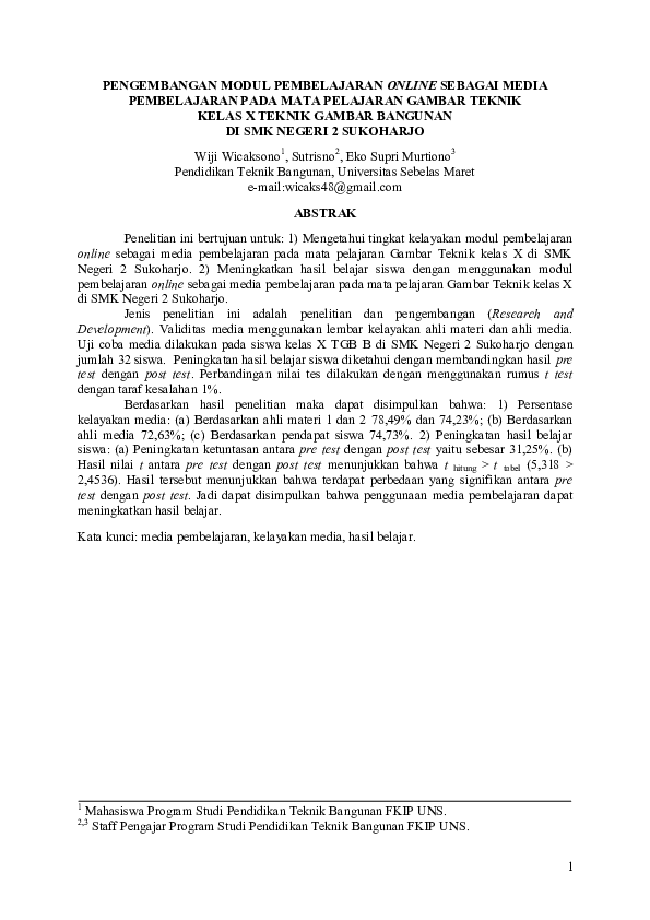 (PDF) Pengembangan Modul Pembelajaran Online Sebagai Media Pembelajaran ...