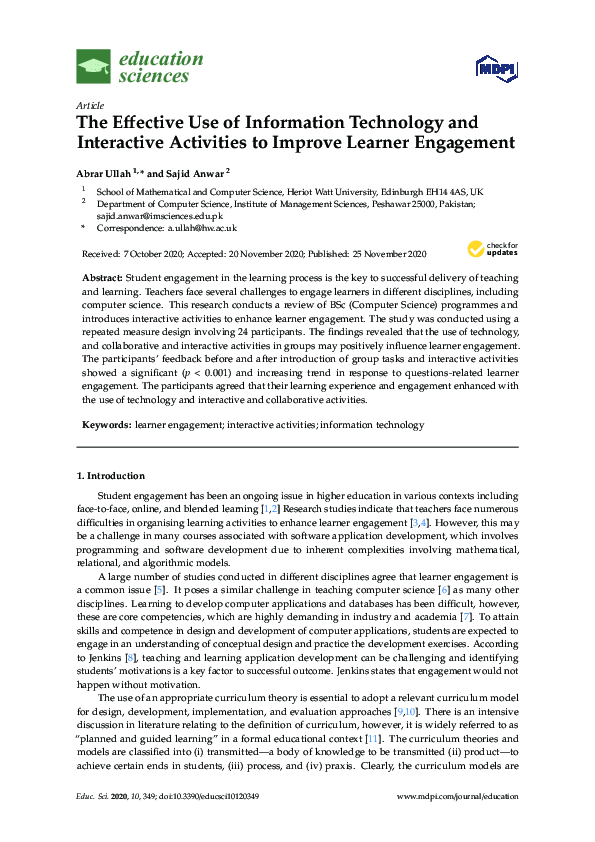 (PDF) The Effective Use of Information Technology and Interactive ...
