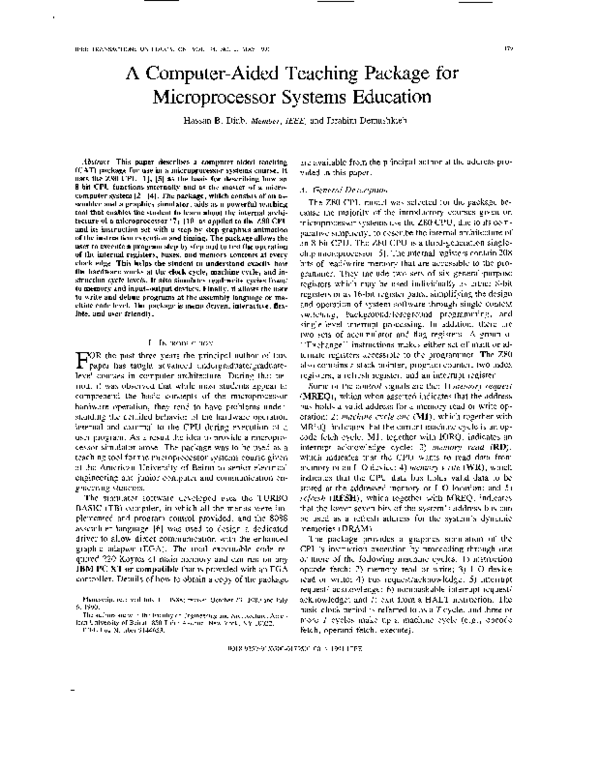 (PDF) A computer-aided teaching package for microprocessor systems ...
