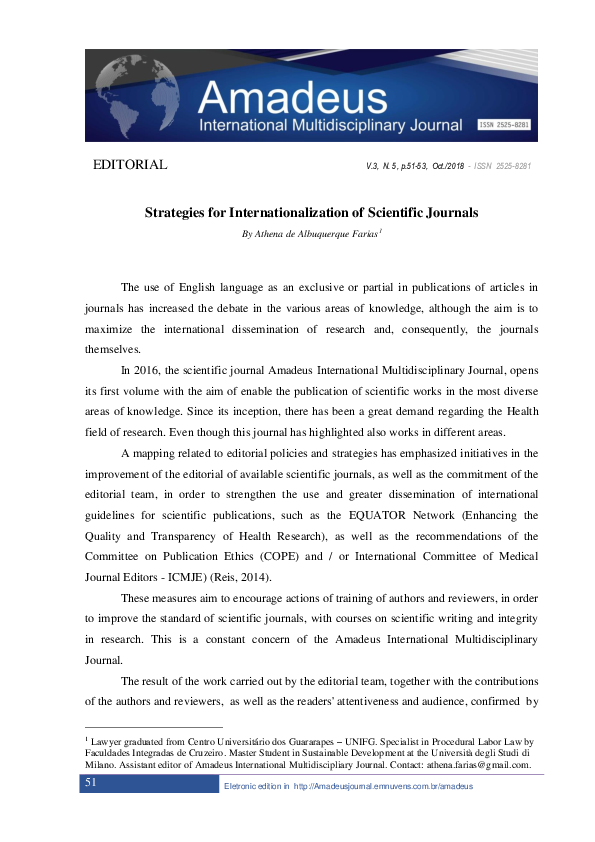 (PDF) Strategies for Internationalization of Scientific Journals