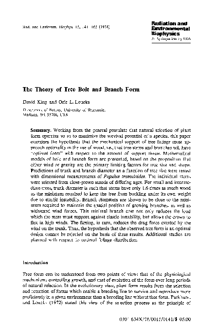 (PDF) The theory of tree bole and branch form