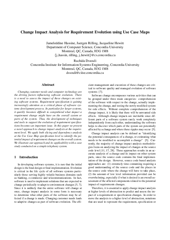 (PDF) Change Impact Analysis for Requirement Evolution using Use Case ...