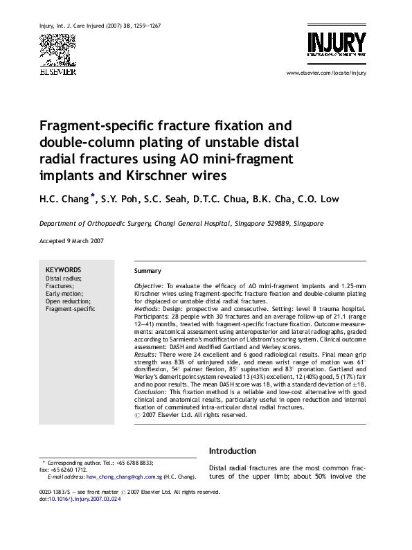(PDF) Fragment-specific fracture fixation and double-column plating of ...