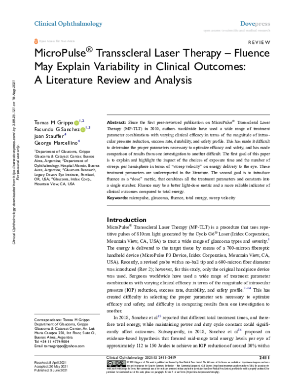 (PDF) MicroPulse® Transscleral Laser Therapy – Fluence May Explain Variability in Clinical ...
