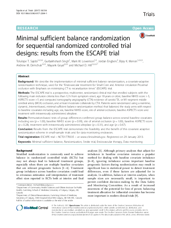 (PDF) Minimal sufficient balance randomization for sequential randomized controlled trial ...