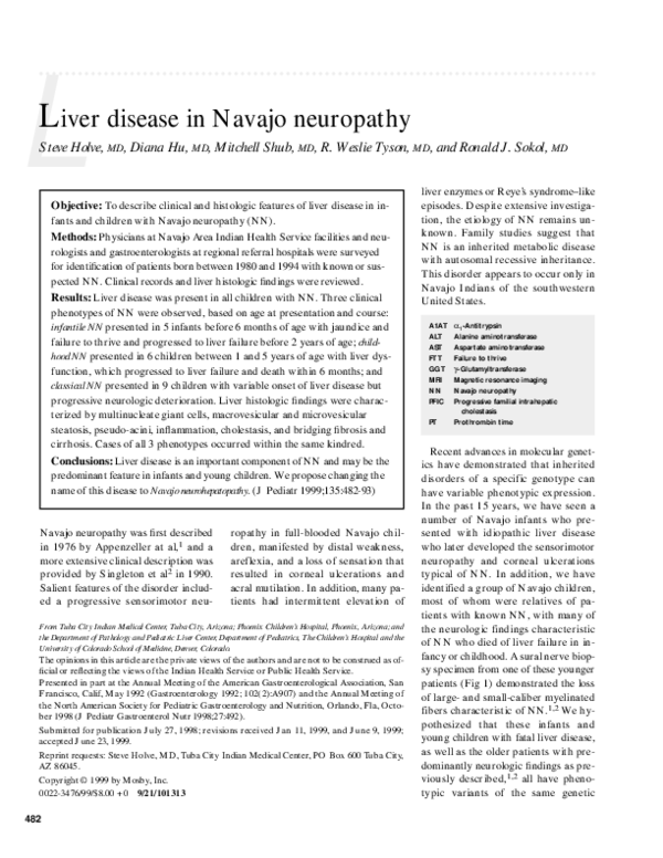 (PDF) Liver disease in Navajo neuropathy