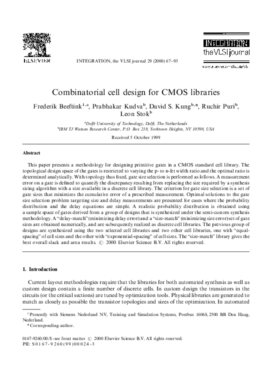 (PDF) Combinatorial cell design for CMOS libraries