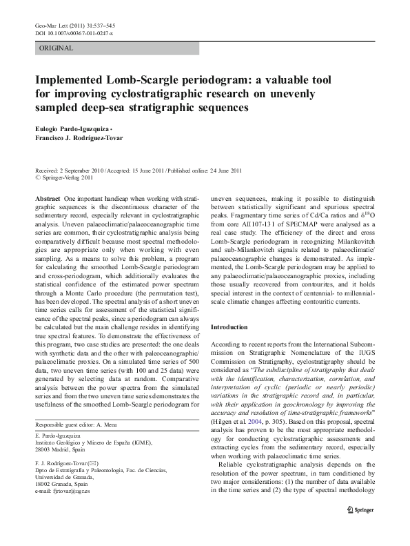 (PDF) Implemented Lomb-Scargle periodogram: a valuable tool for ...