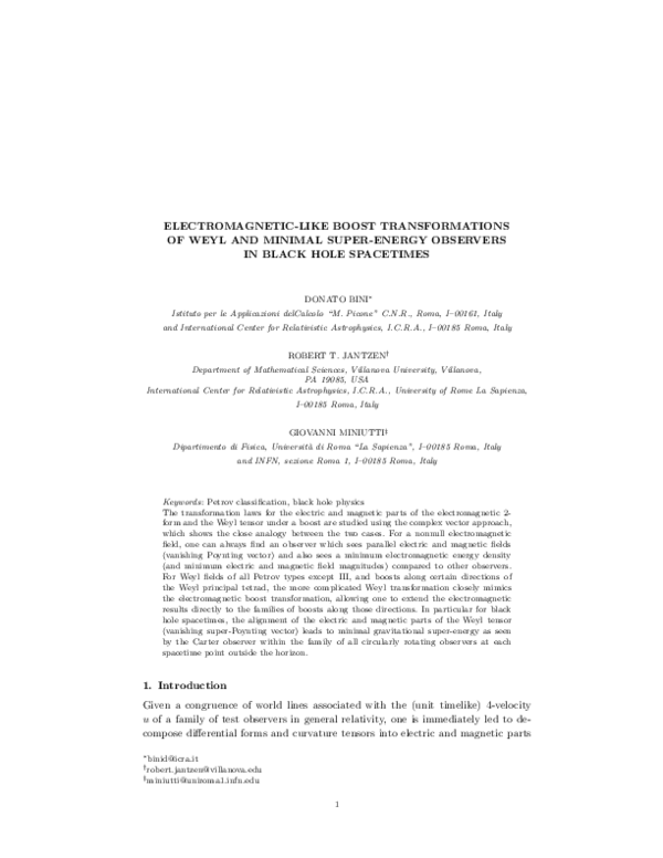 (PDF) Electromagnetic-like boost transformations of Weyl and minimal ...