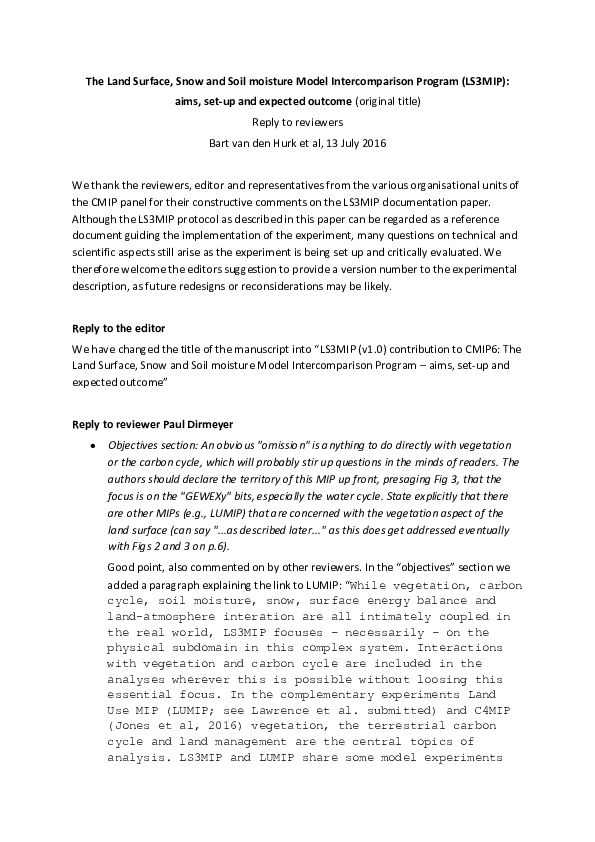 (PDF) The Land Surface, Snow and Soil moisture Model Intercomparison ...