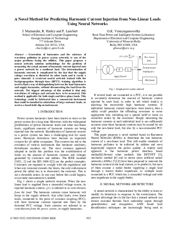 (PDF) A novel method for predicting harmonic current injection from non-linear loads using ...