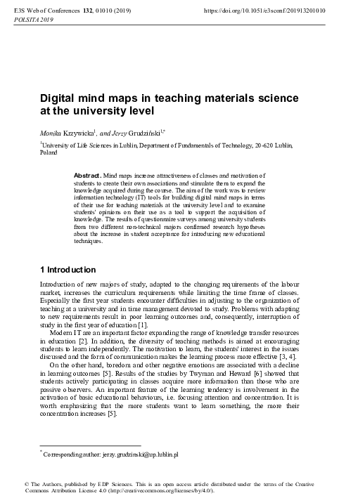 (PDF) Digital mind maps in teaching materials science at the university ...