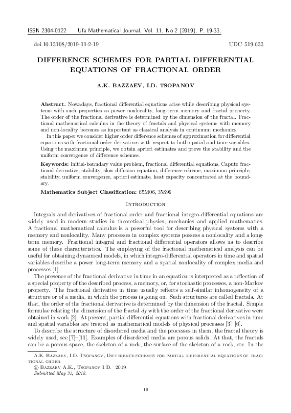 Pdf Difference Schemes For Partial Differential Equations Of