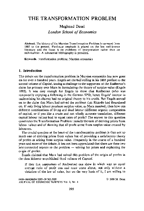 (PDF) The Transformation Problem