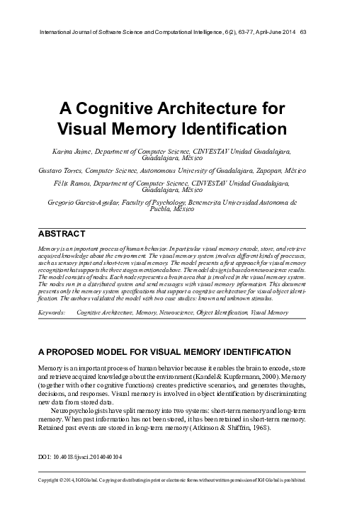 (PDF) A Cognitive Architecture for Visual Memory Identification