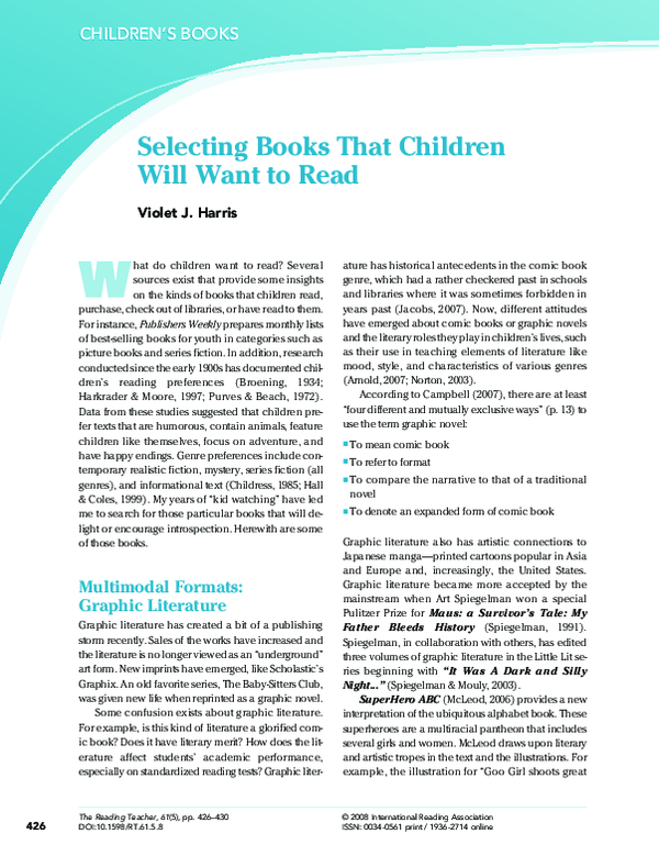 (PDF) Selecting Books That Children Will Want to Read