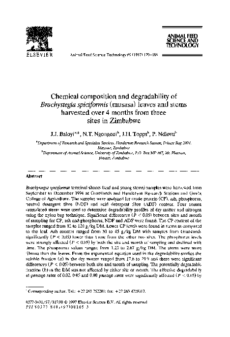 (PDF) Chemical composition and degradability of Brachystegia ...