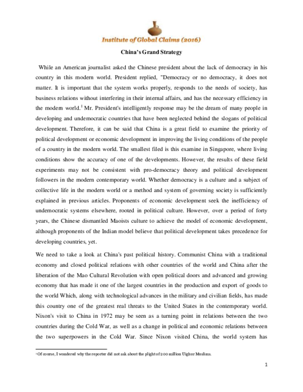 (PDF) China's Grand Strategy