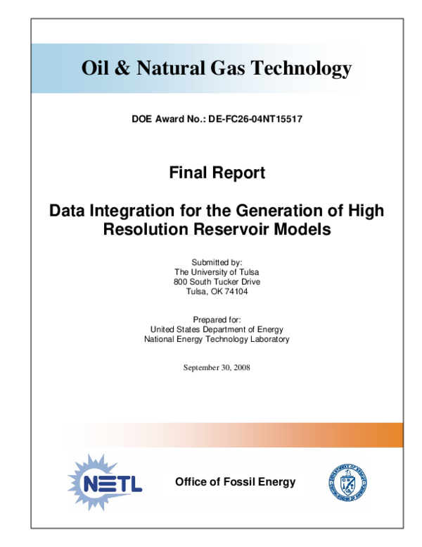 (PDF) Data Integration for the Generation of High Resolution Reservoir Models