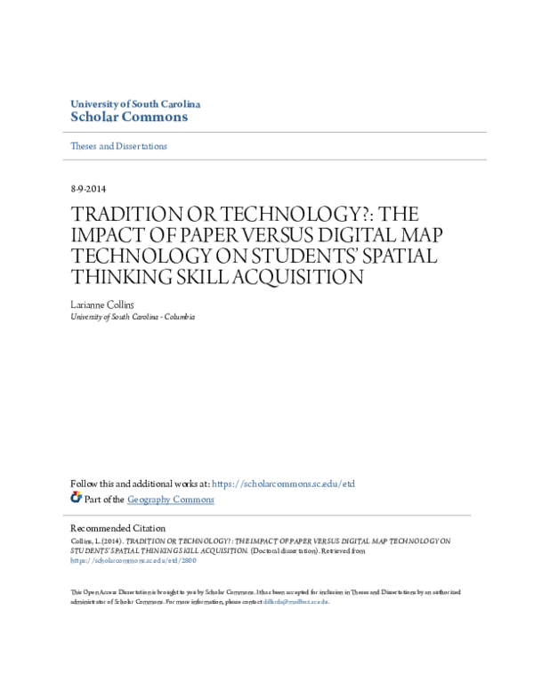 (PDF) Tradition or Technology?: The Impact of Paper Versus Digital Map ...