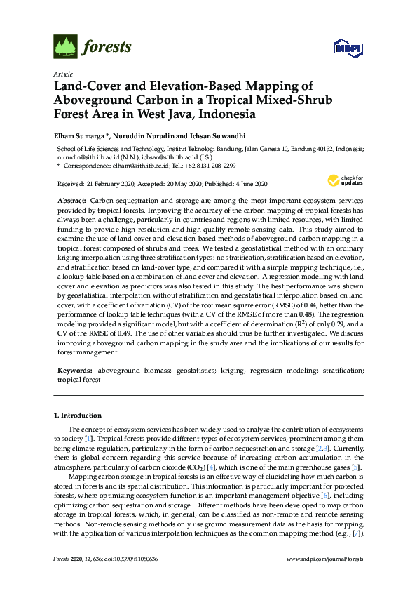 (PDF) Land-Cover and Elevation-Based Mapping of Aboveground Carbon in a ...