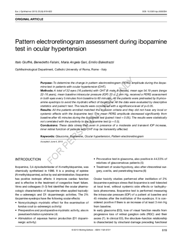 (PDF) Pattern electroretinogram assessment during ibopamine test in ...