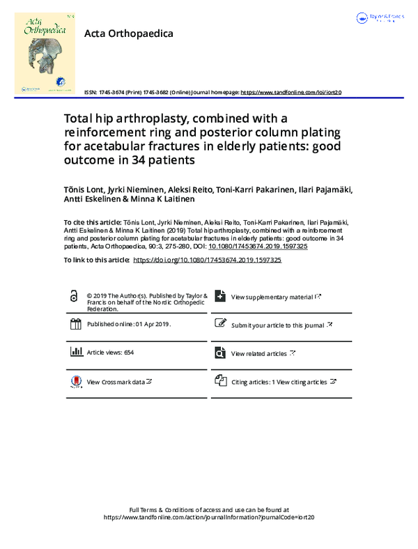 (PDF) Total hip arthroplasty, combined with a reinforcement ring and ...