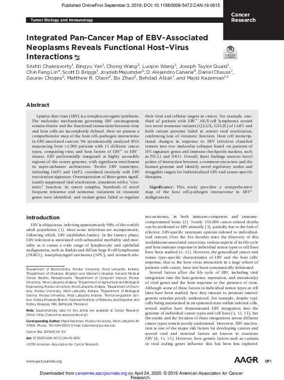 (PDF) Integrated pan-cancer map of EBV-associated neoplasms reveals ...