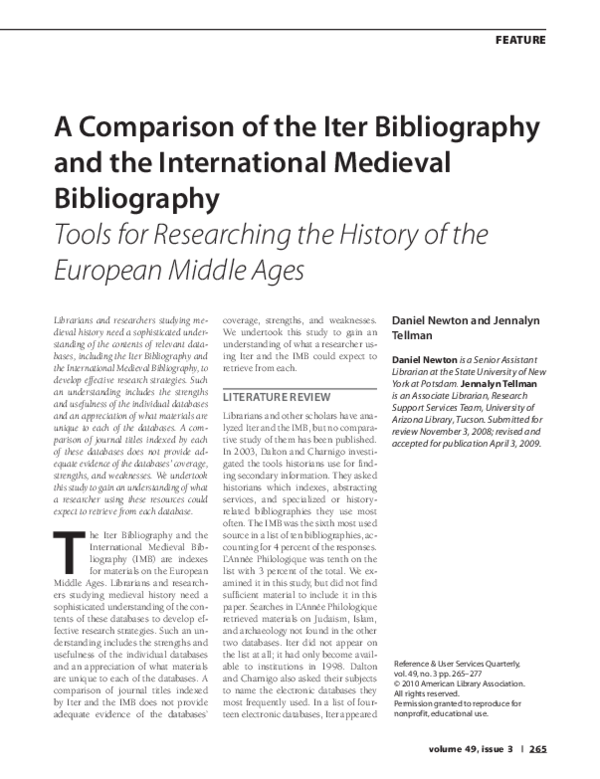 (PDF) A Comparison of the Iter Bibliography and the International ...