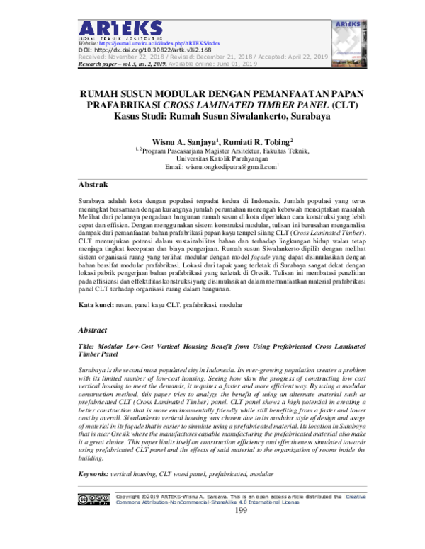 (PDF) RUMAH SUSUN MODULAR DENGAN PEMANFAATAN PAPAN PRAFABRIKASI CLT ...