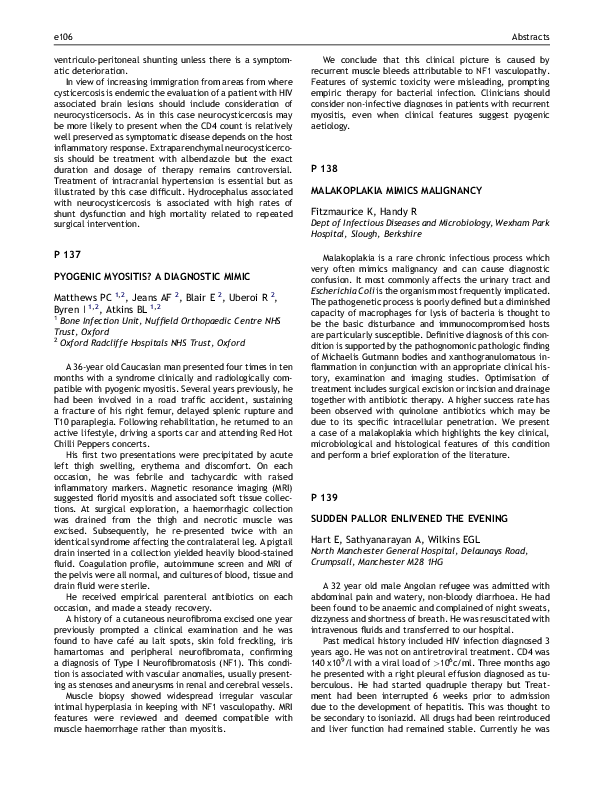 (PDF) Pyogenic myositis? A diagnostic mimic