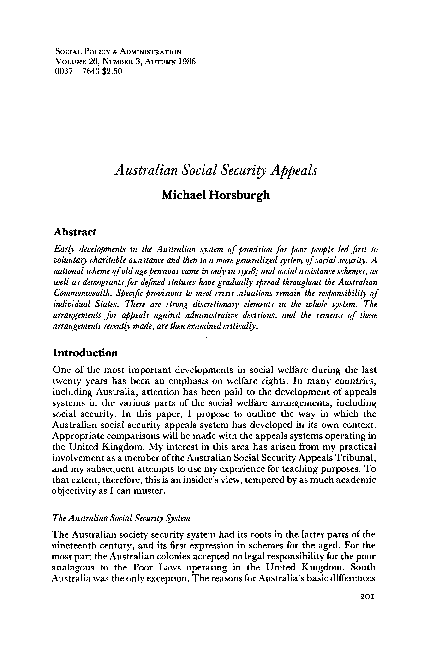 (PDF) Australian Social Security Appeals