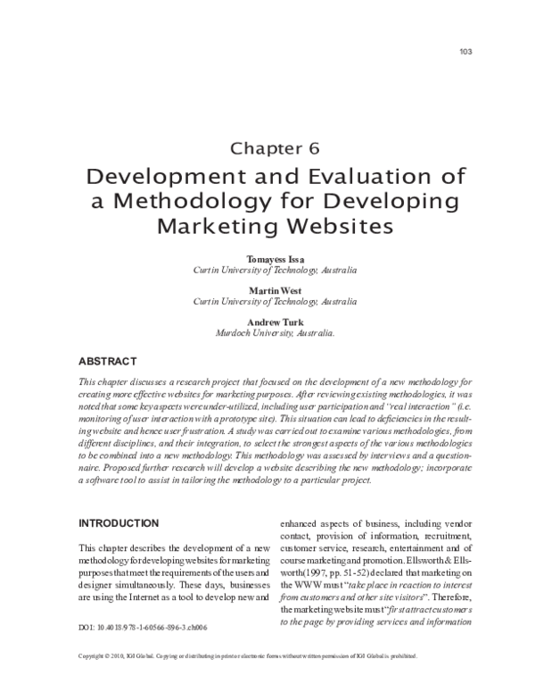 (PDF) Development and evaluation of a methodology for developing websites