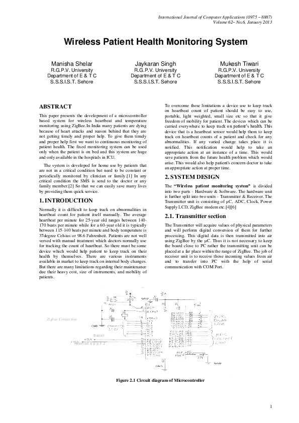 (PDF) Wireless patient health monitoring system