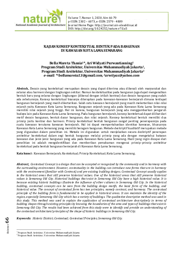 (PDF) Kajian Konsep Kontekstual Bentuk Pada Bangunan DI Kawasan Kota ...