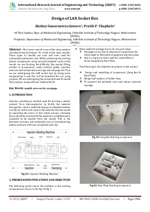 (PDF) IRJET- Design of LAN Socket Box