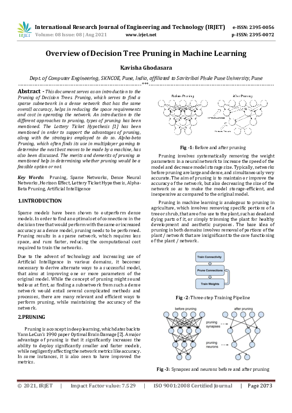 (PDF) IRJET- Overview of Decision Tree Pruning in Machine Learning