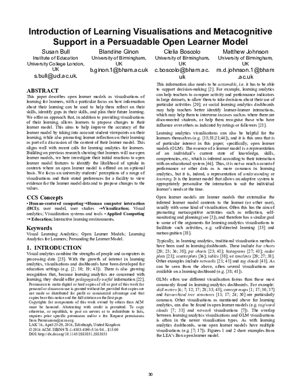 (PDF) Introduction of learning visualisations and metacognitive support in a persuadable open ...