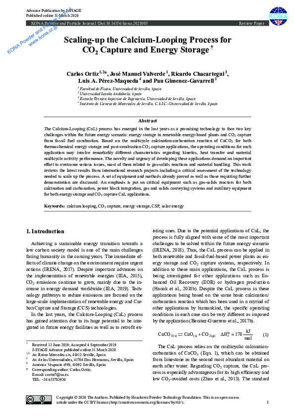 (PDF) Scaling-up the Calcium-Looping Process for CO2 Capture and Energy ...