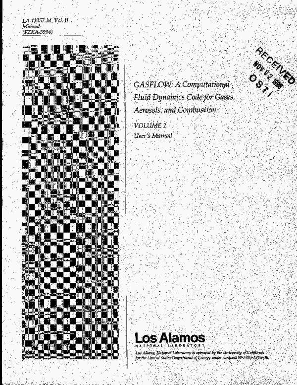 Pdf Gasflow A Computational Fluid Dynamics Code For Gases Aerosols And Combustion Volume 2
