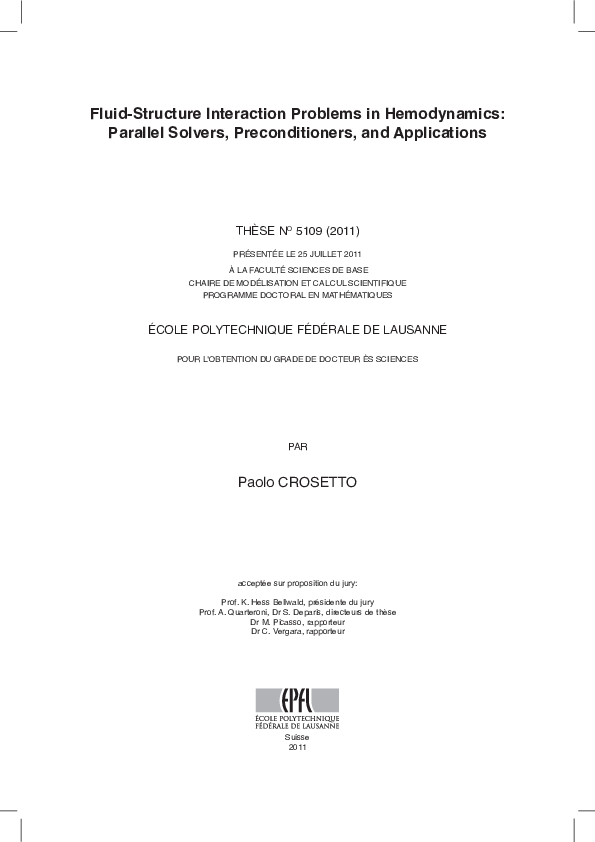 (PDF) Fluid-Structure Interaction Problems in Hemodynamics